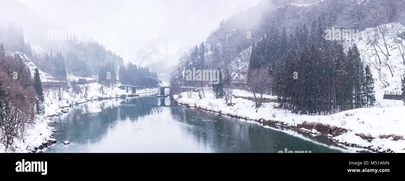 Train in Winter landscape snow Stock Photo - Alamy