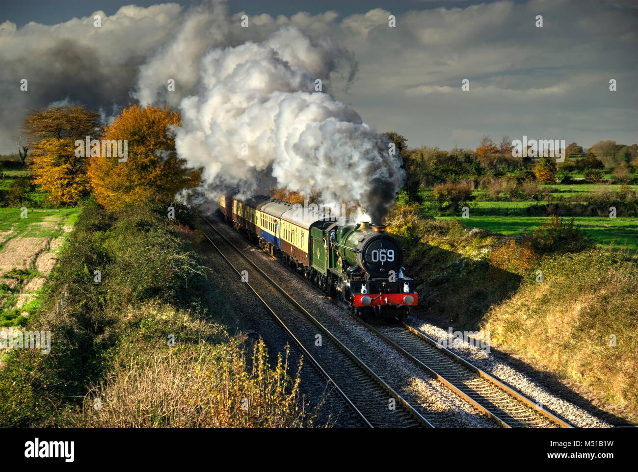 GWR loco No 6024 King Edward 1 adds to the autumn colours as it heads a ...