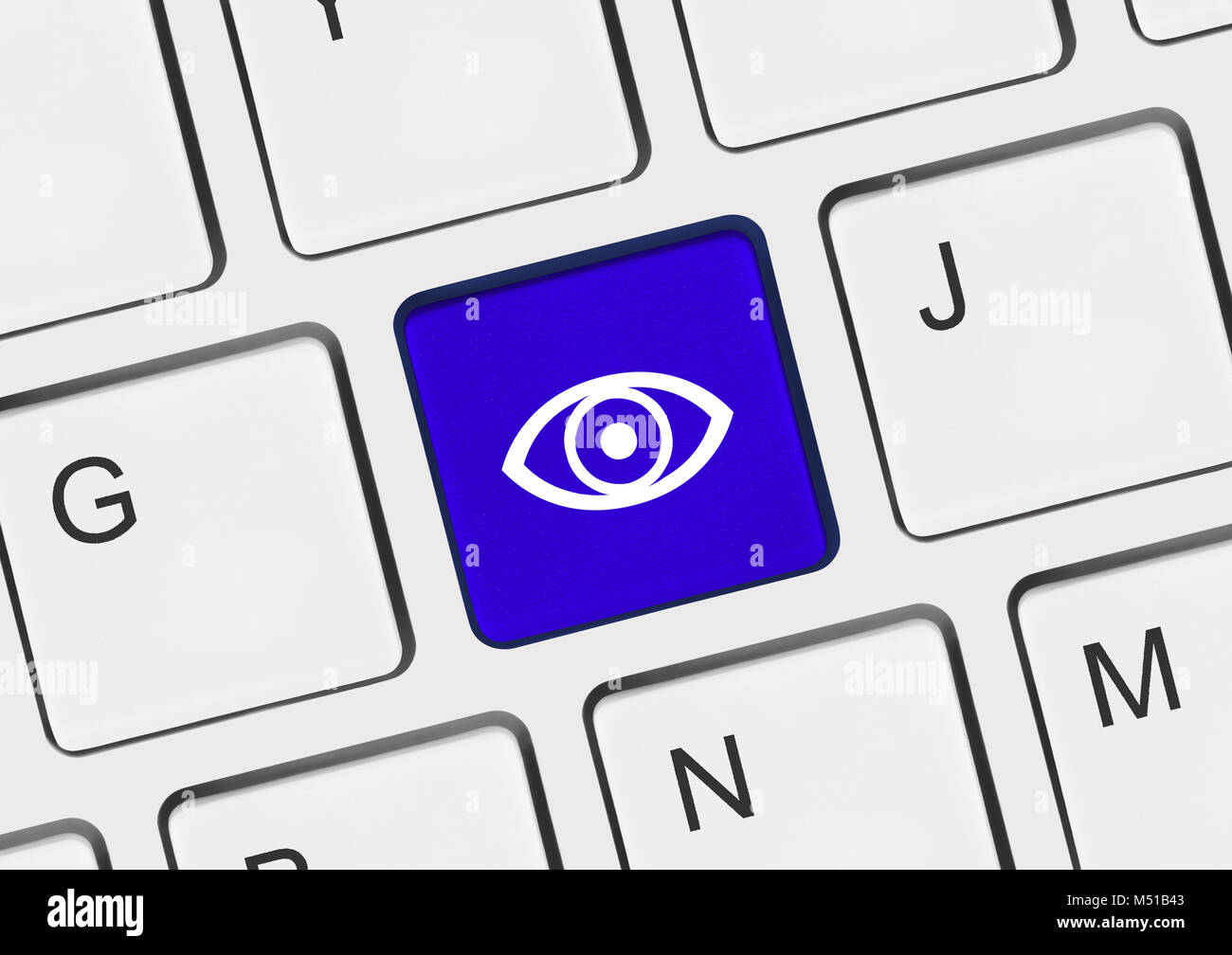 Computer keyboard with Eye key Stock Photo - Alamy