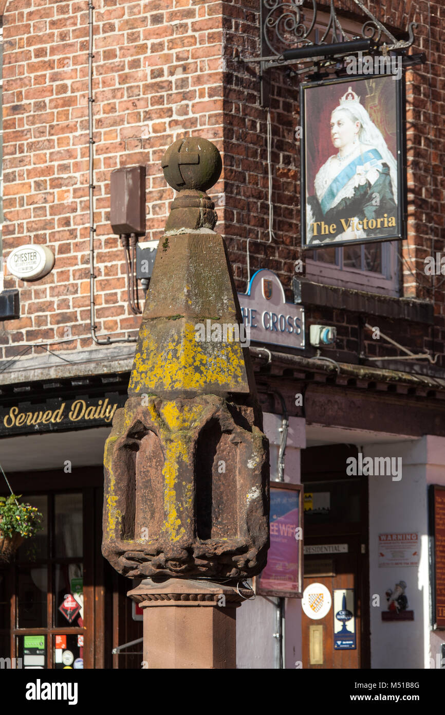 City of Chester, England. Picturesque close up view of the top, of the ...