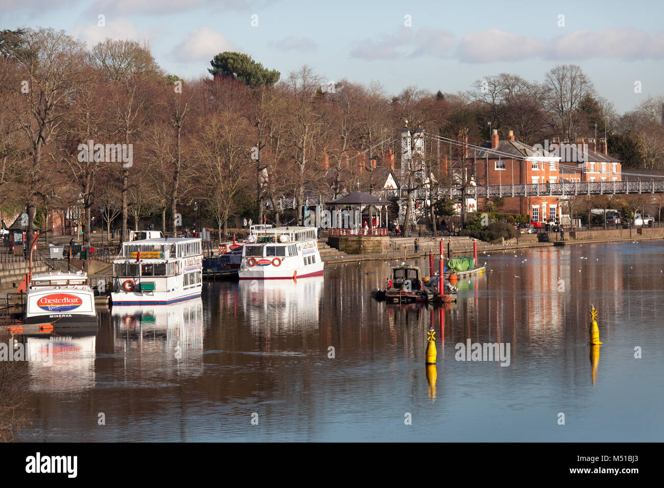 City of Chester, England. Picturesque view of Chester’s River Dee tour ...