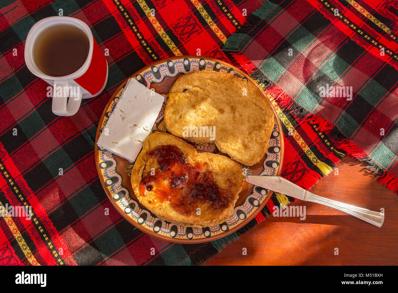 Fried bread slices Stock Photo - Alamy