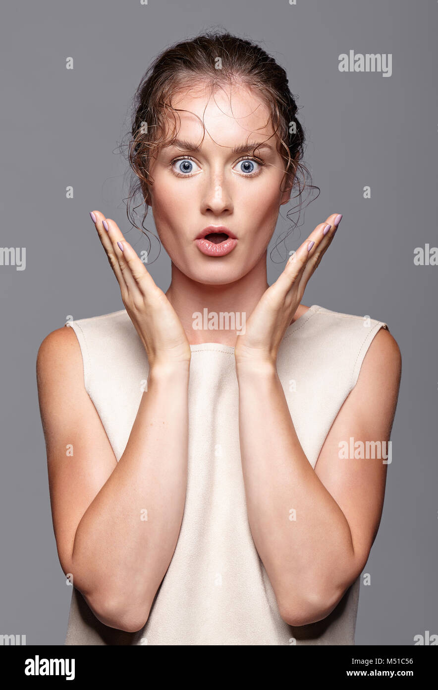 Hands near mouth hi-res stock photography and images - Alamy