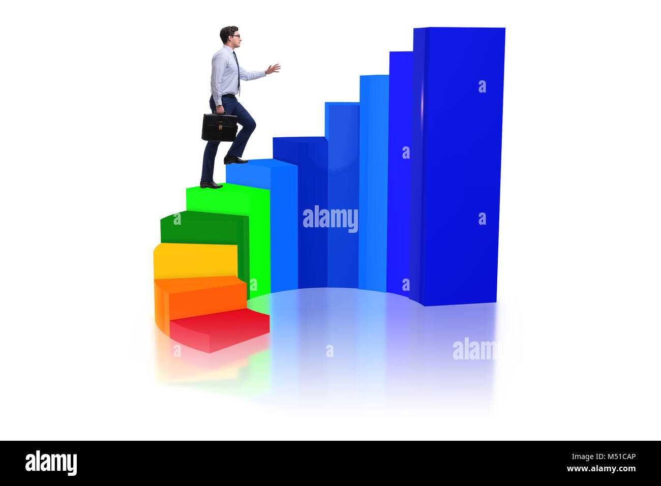 The career development with stairs in business concept Stock Photo - Alamy