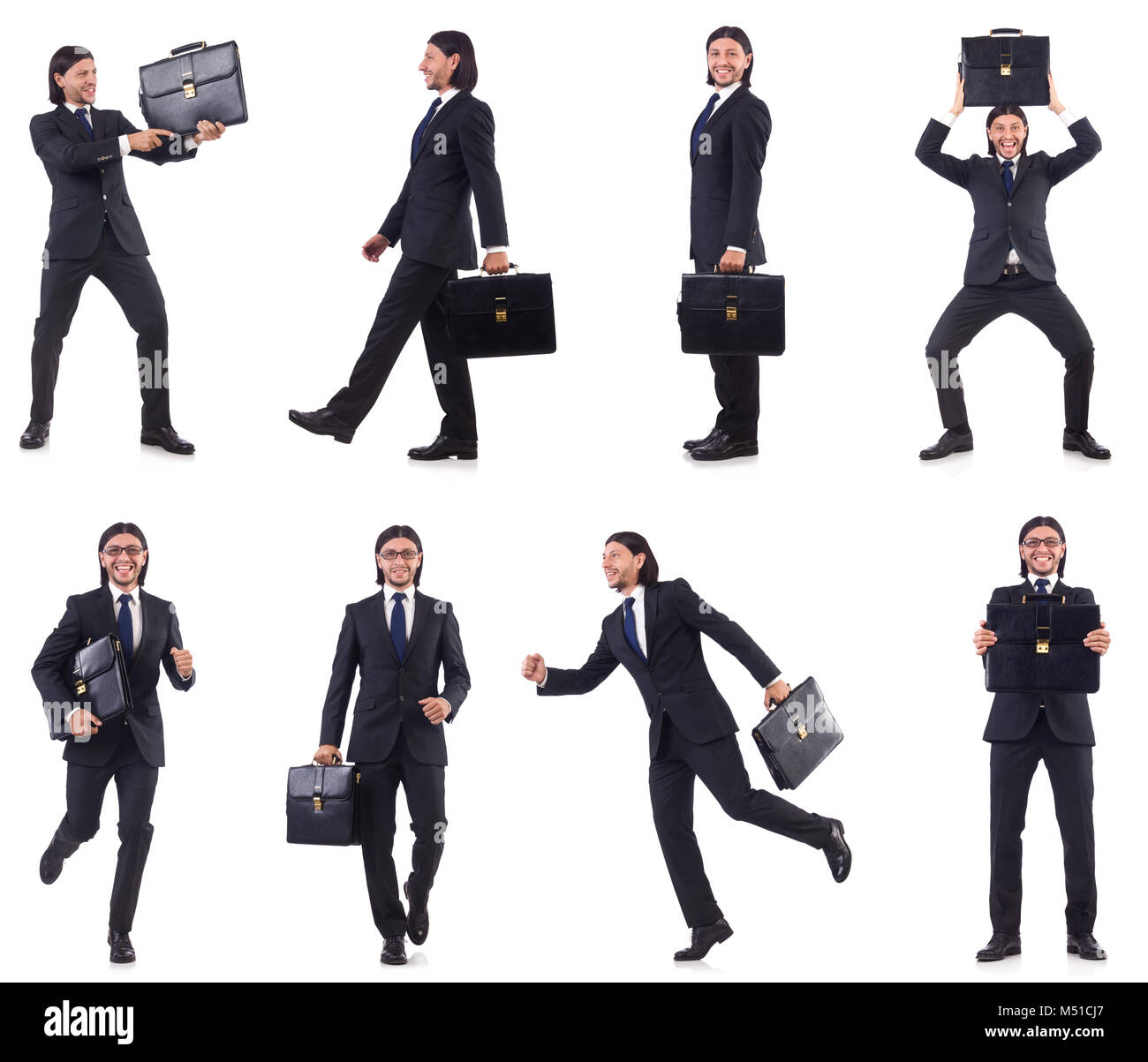 The businessman rushing isolated on the white background Stock Photo ...