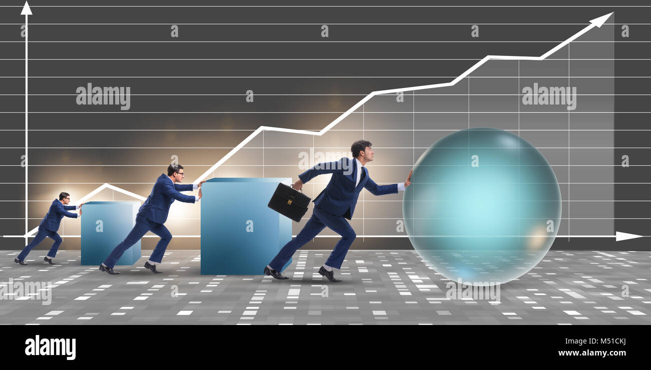 The businessman in competition rivalry concept beating rivals Stock ...