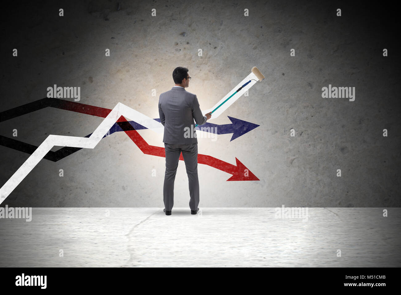 The businessman drawing charts in forecasting concept Stock Photo - Alamy