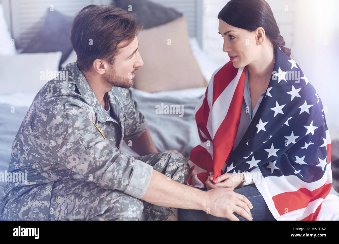 Military Couples Saying Goodbye