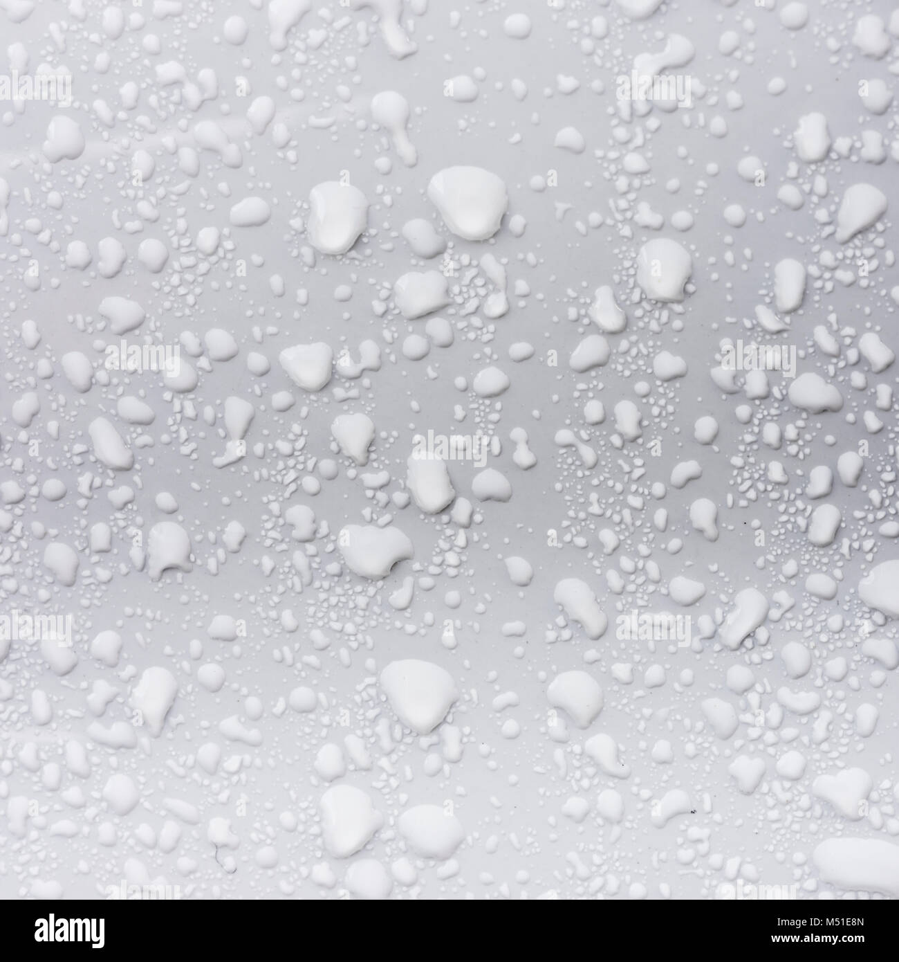 Water Droplets On White