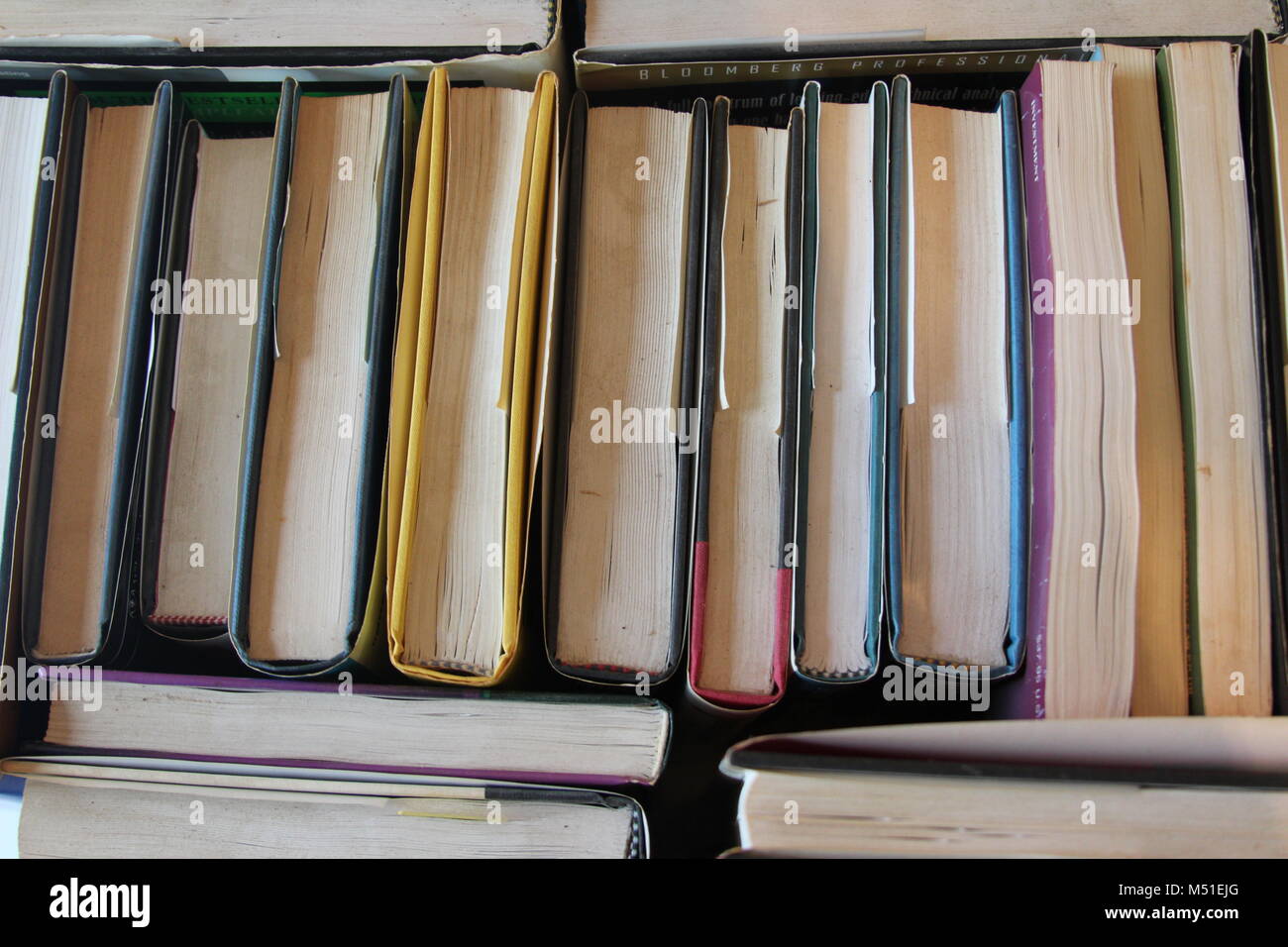 Stacked collection of books Stock Photo - Alamy
