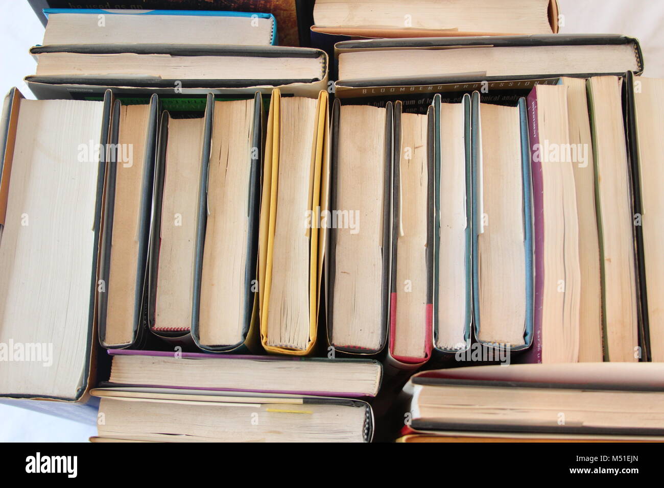 Stacked collection of books Stock Photo - Alamy