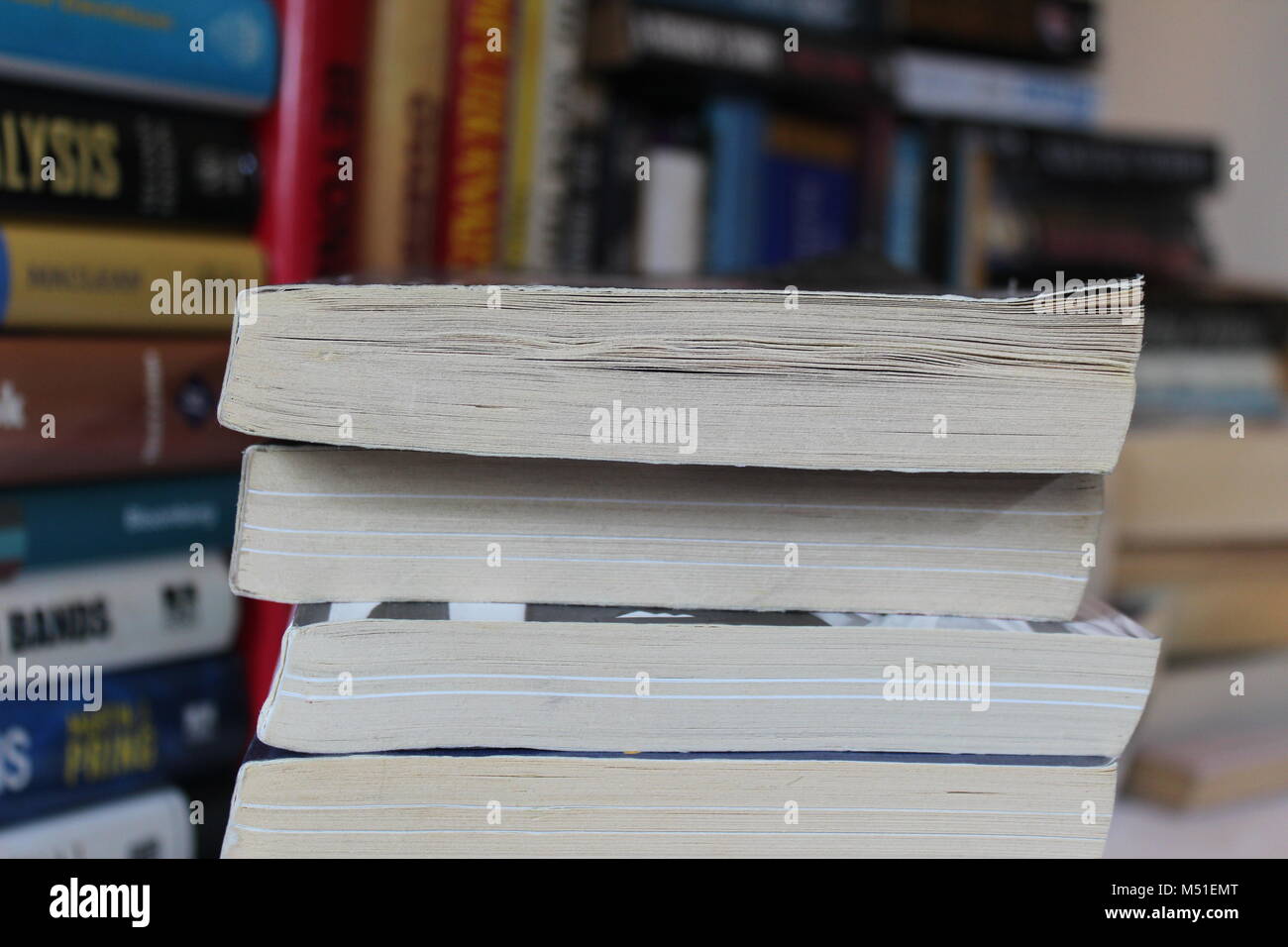 Stacked collection of books Stock Photo - Alamy