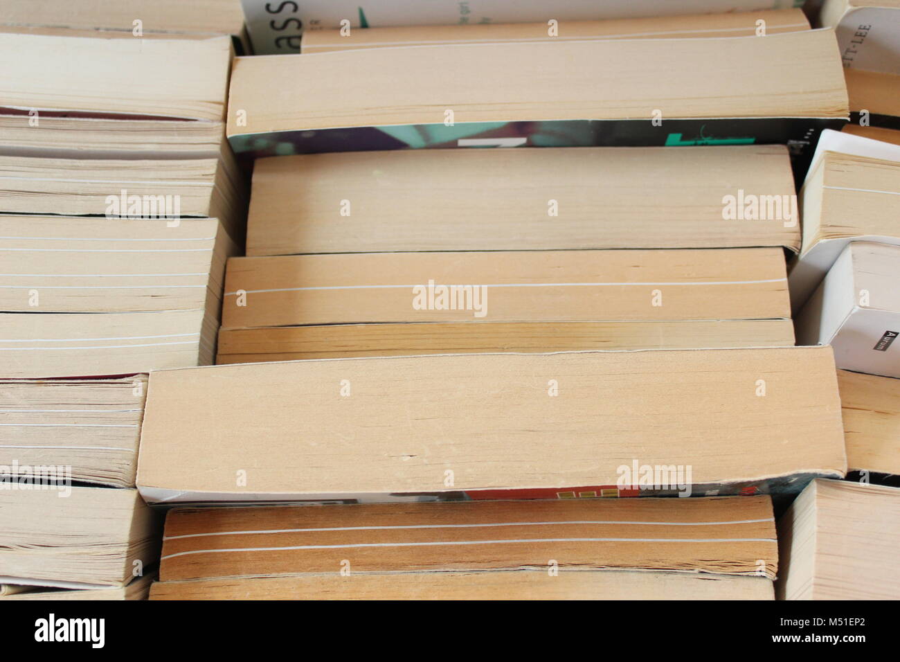 Stacked collection of books Stock Photo - Alamy