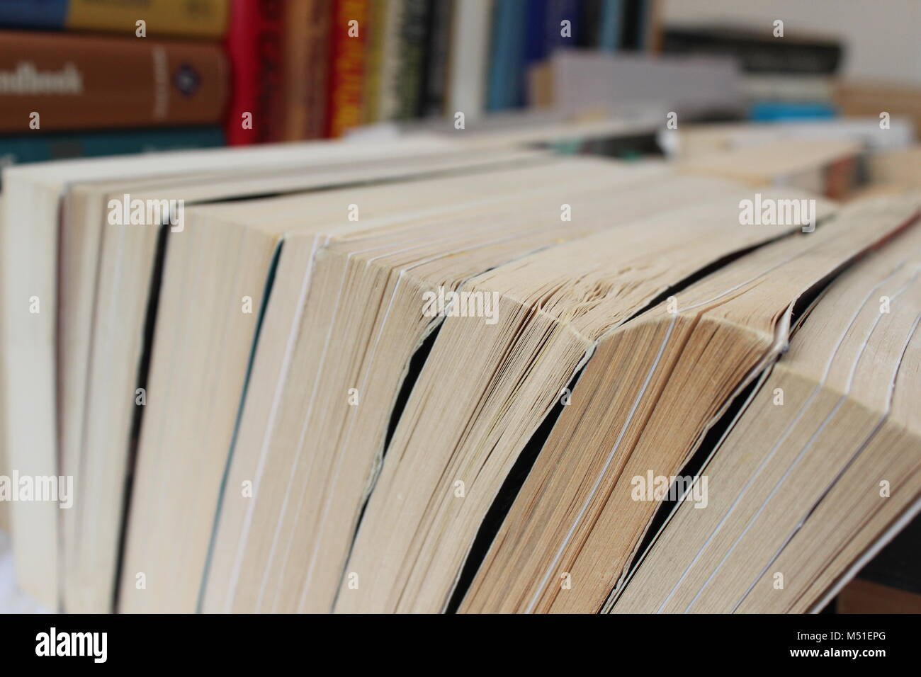Stacked collection of books Stock Photo - Alamy