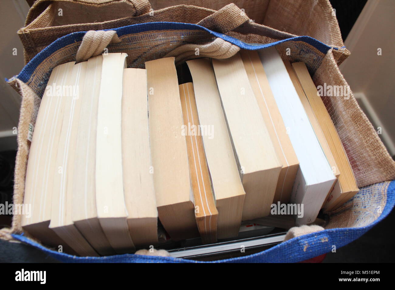 Stacked collection of books Stock Photo - Alamy