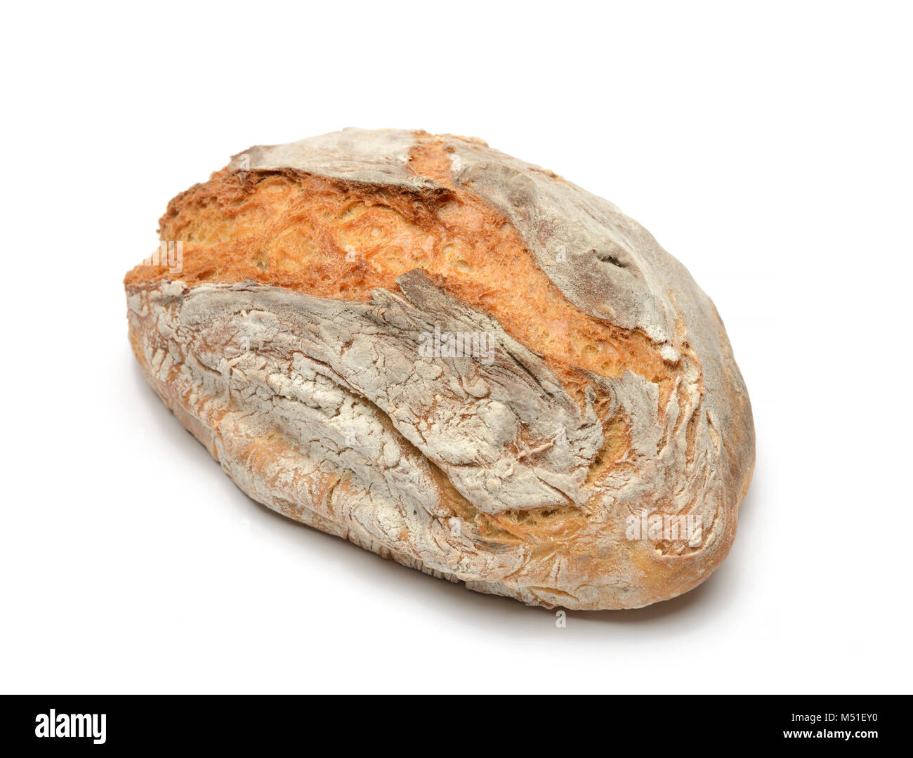 Loaf of fresh bread cut out isolated on white background Stock Photo ...