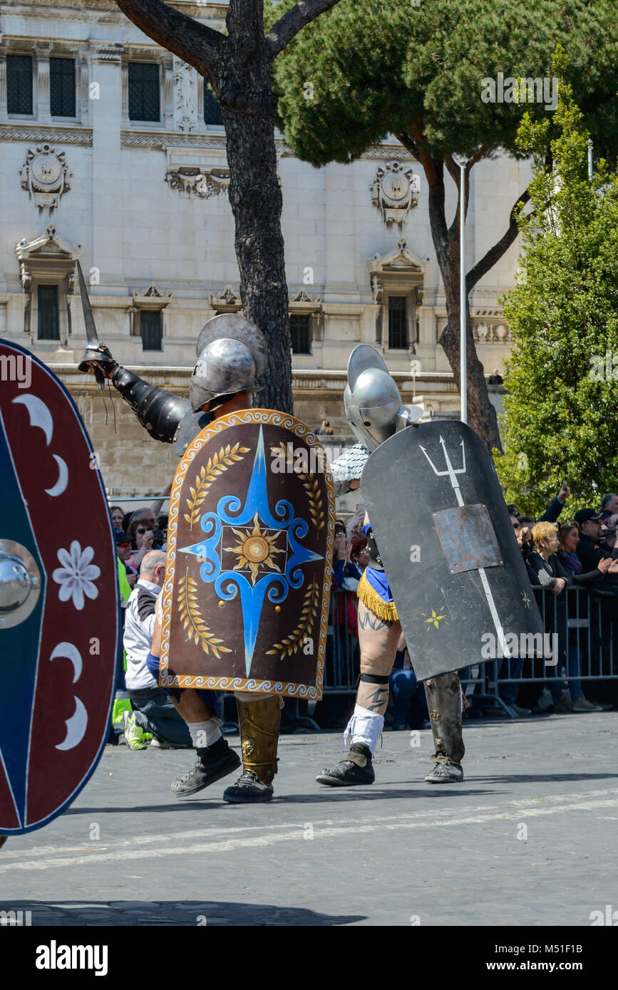 Rome, Italy - April 23, 2017: the representation of the ancient romans ...