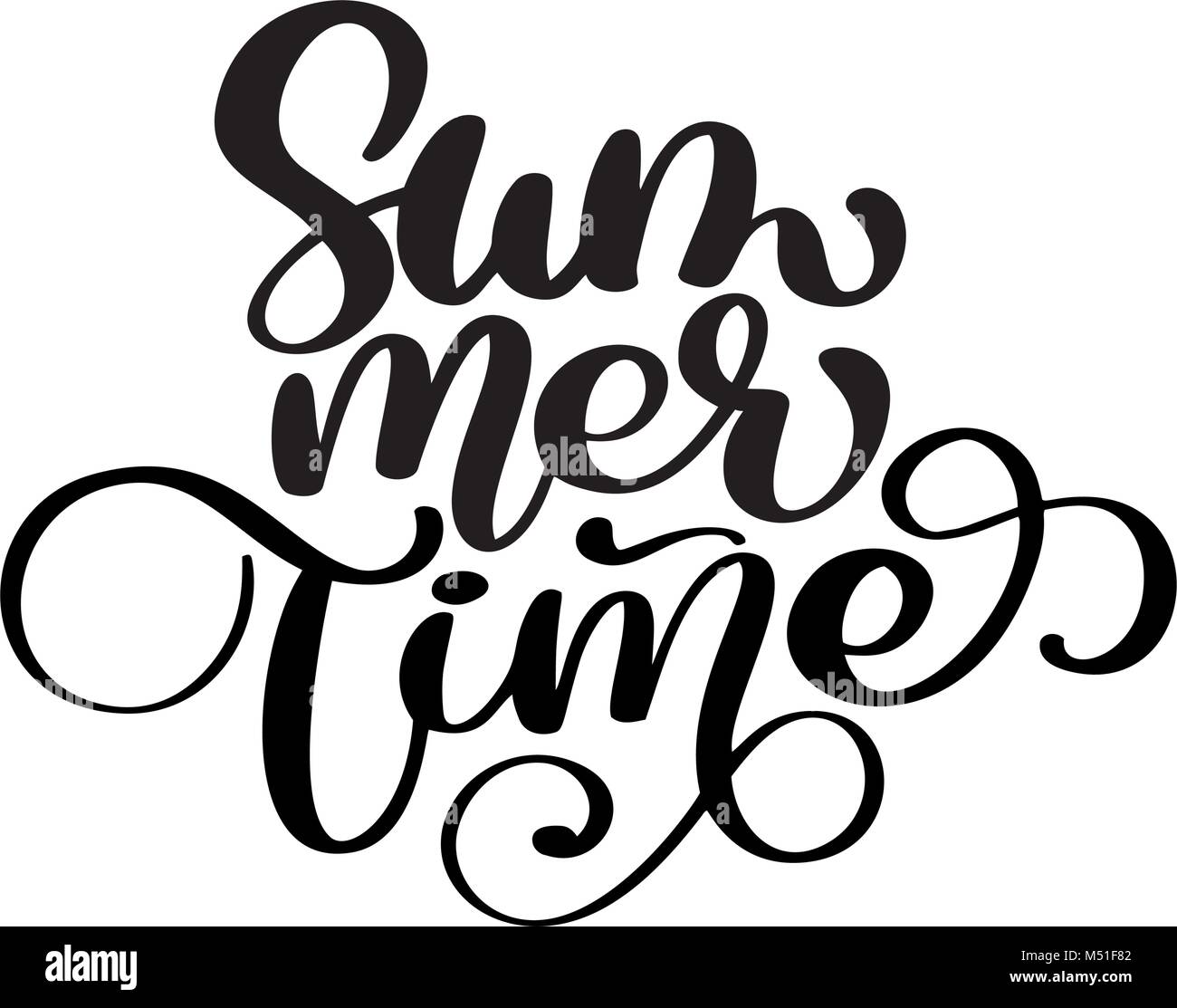 Hand drawn Summer time lettering vector logo illusrtation, Modern ...