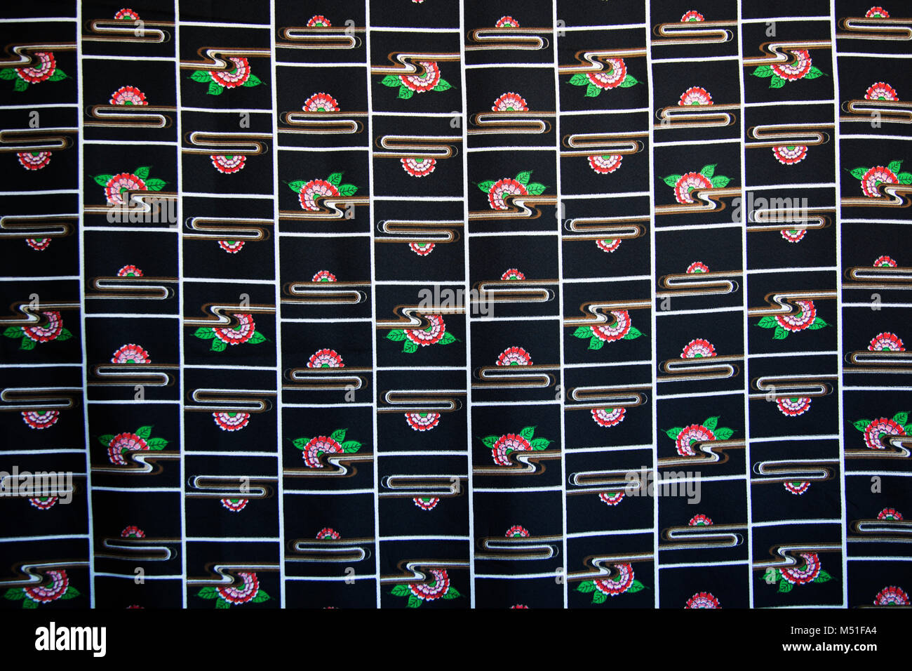 Detail of vintage fabric pattern Stock Photo - Alamy