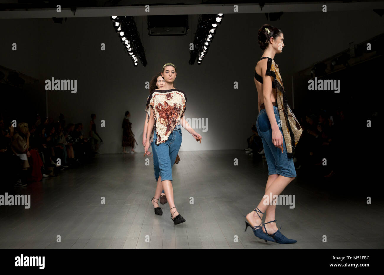 Models on the catwalk during the Faustine Steinmetz Autumn/Winter 2018 ...