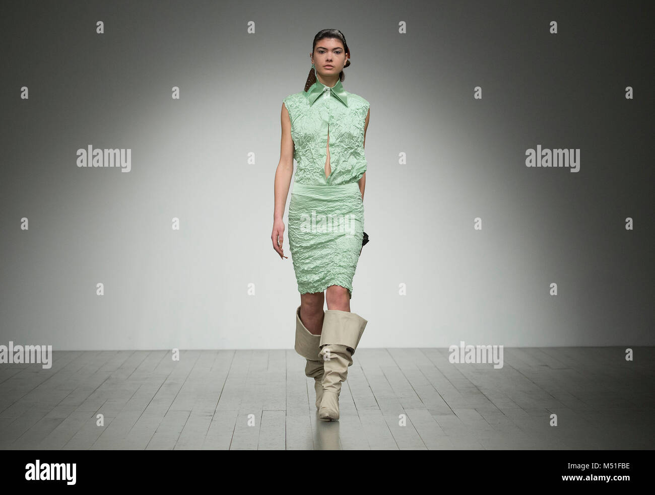 Models on the catwalk during the Faustine Steinmetz Autumn/Winter 2018 ...