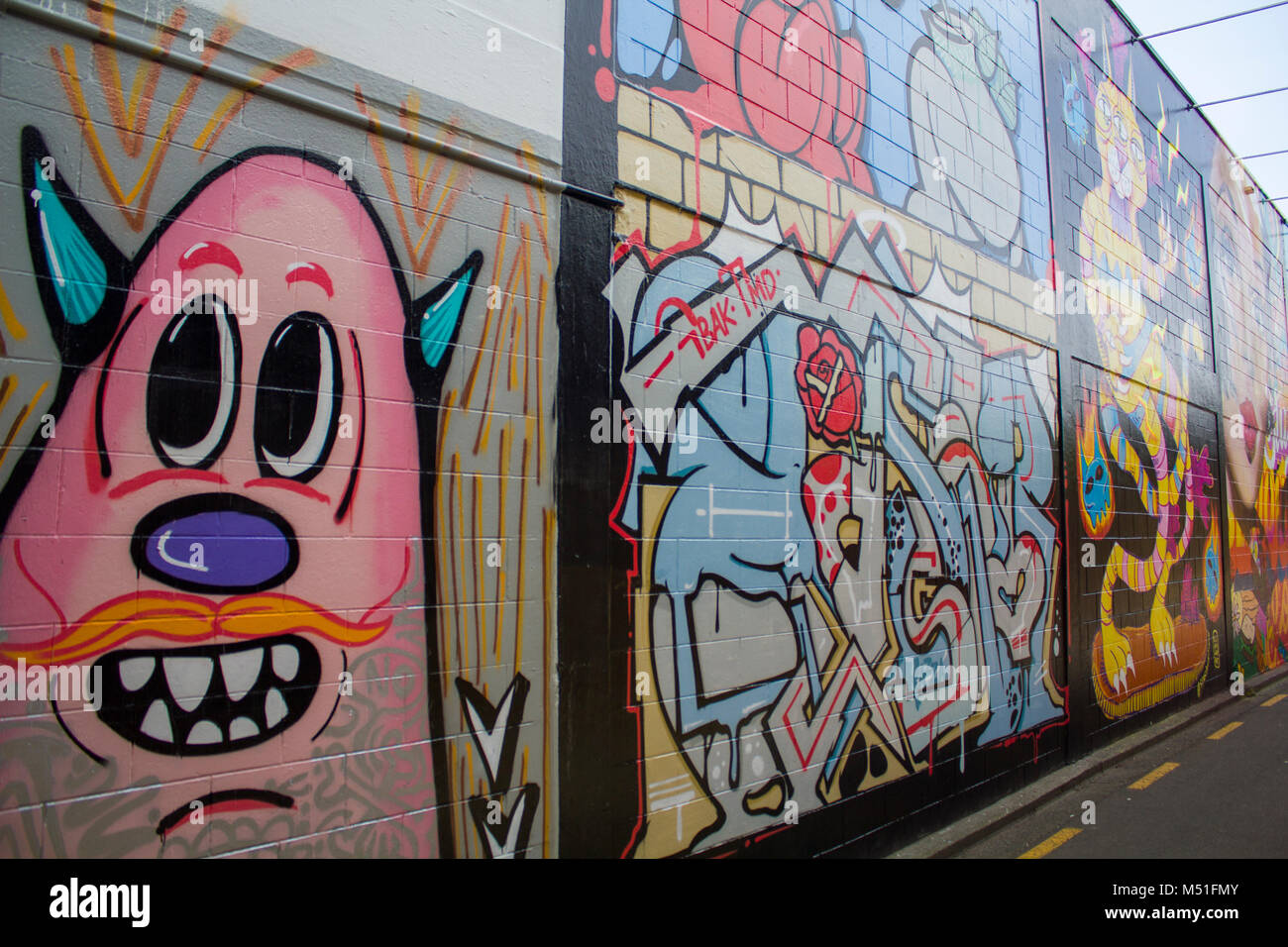 Wall with beautiful graffiti, street art Stock Photo - Alamy
