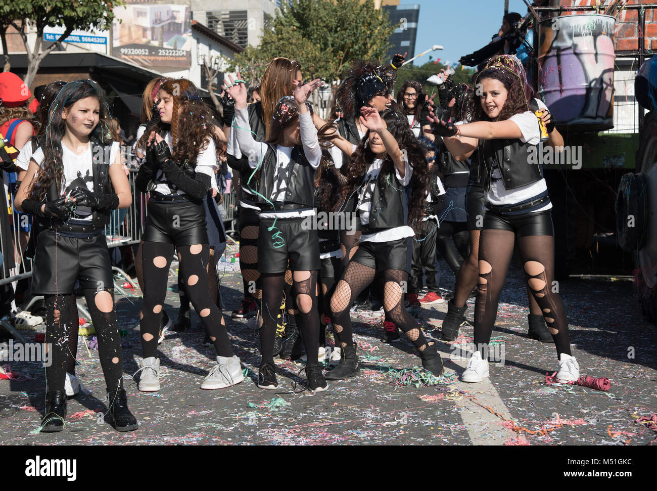 Limassol, Cyprus - February 18 2018: Happy team of people dressed in ...