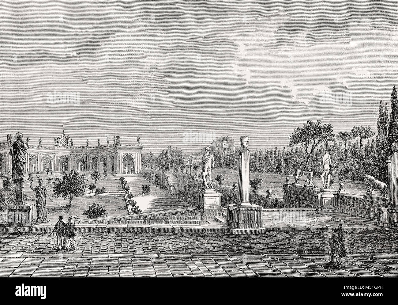 The Villa Albani, Rome, Italy, 19th Century Stock Photo - Alamy
