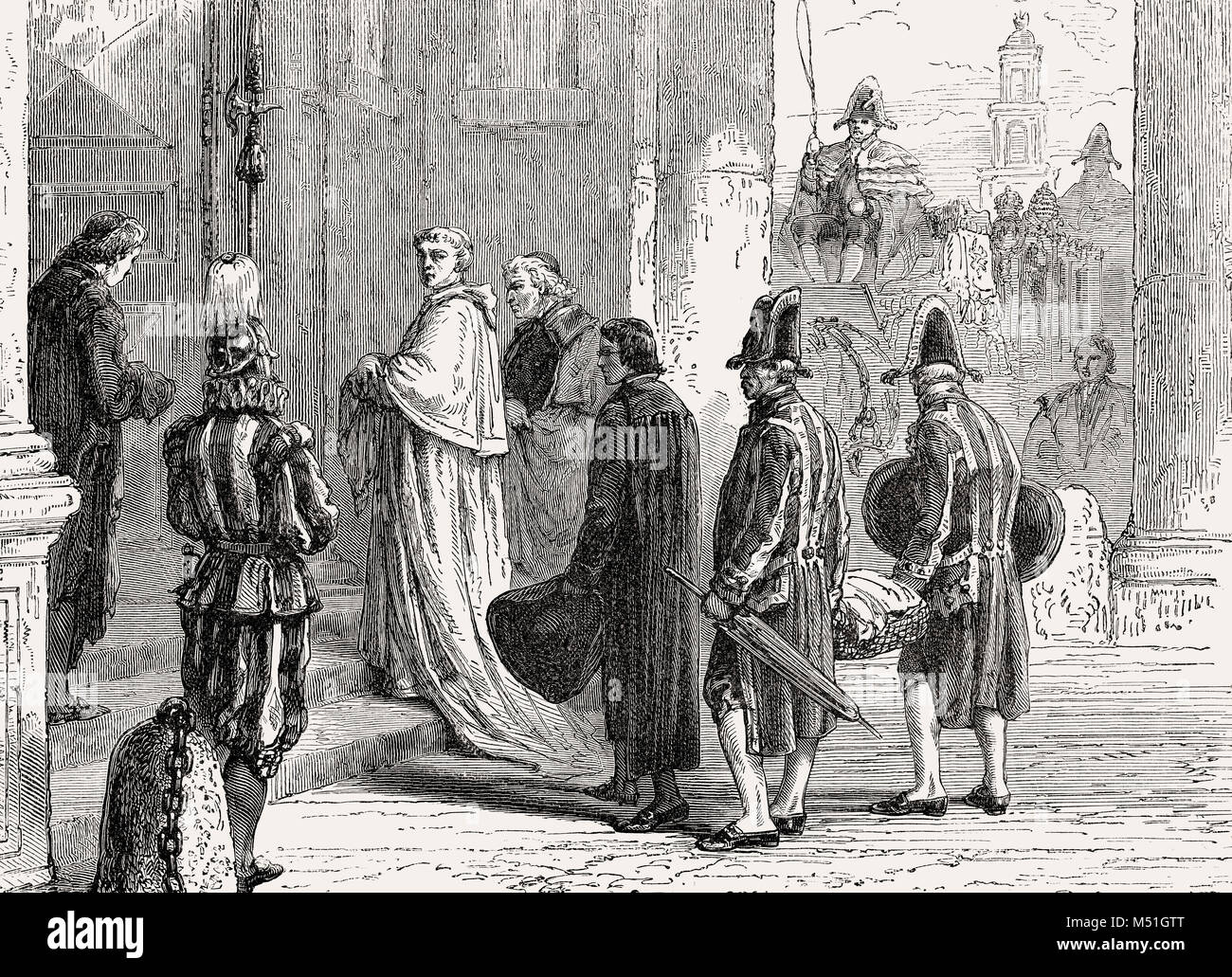 A cardinal entering the Vatican, Vatican City, Rome, Italy, 19th ...