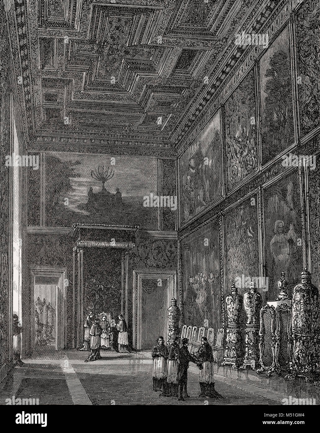 Sala Regia, Apostolic Palace, Vatican City, Rome, Italy, 19th Century ...