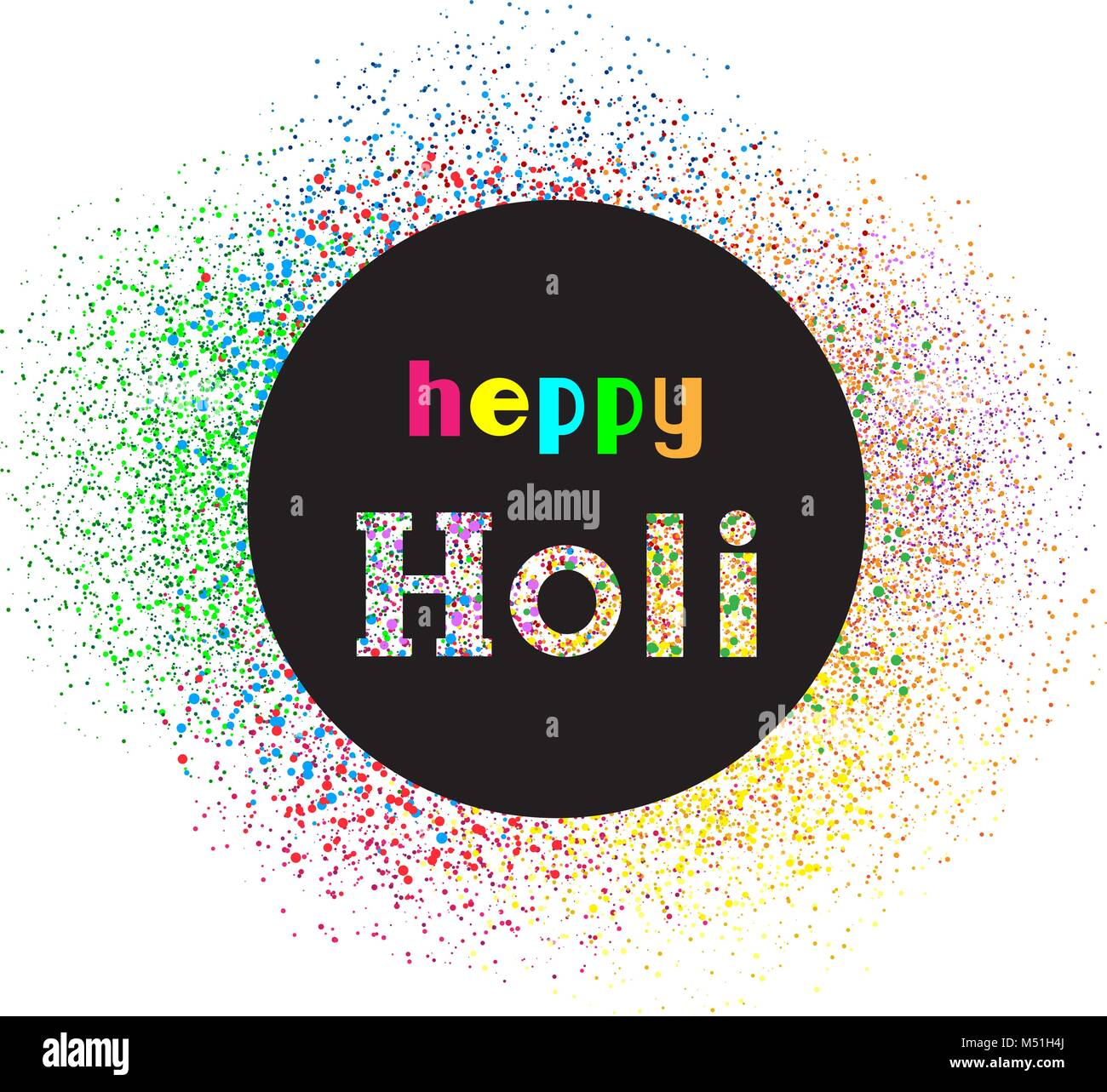 Happy holi colors template on white background. Phagwa festival bowl of ...