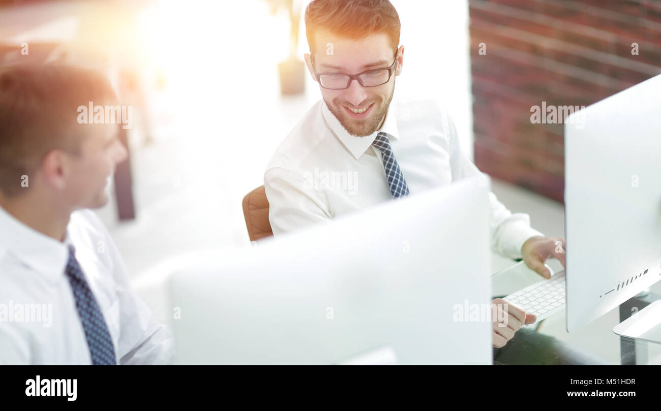 office employees work on the computer Stock Photo - Alamy