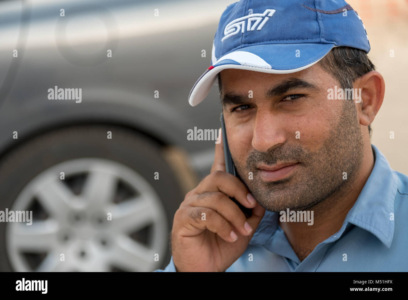 Closeup head shot of Car machenic and transport in charge Stock Photo ...