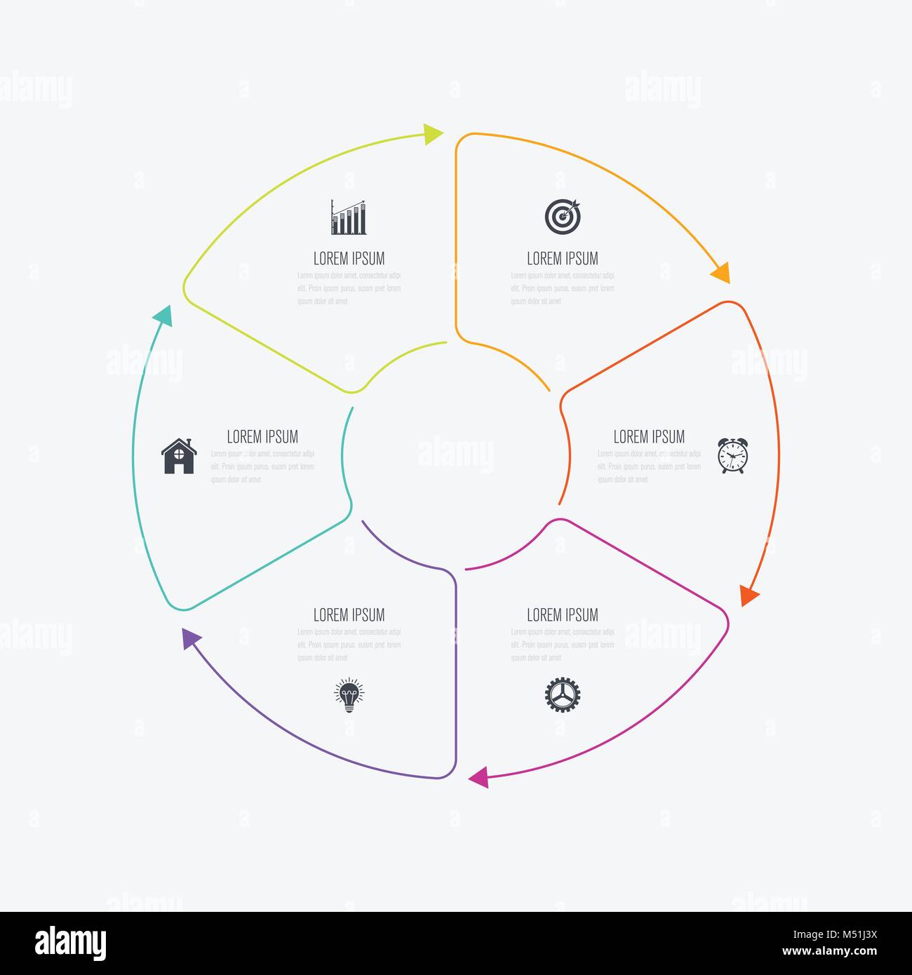 Infographics template 6 options with circle Stock Vector Image & Art ...