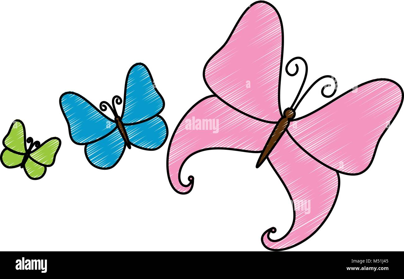butterflies flying decorative frame Stock Vector Image & Art - Alamy