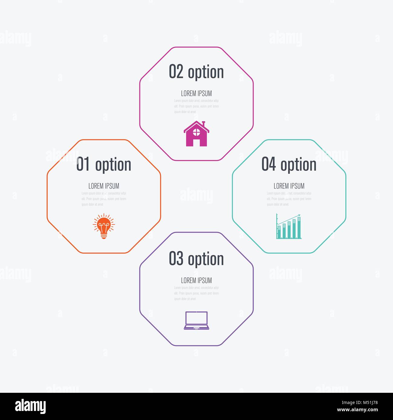 Vector illustration infographics 4 options Stock Vector Image & Art - Alamy