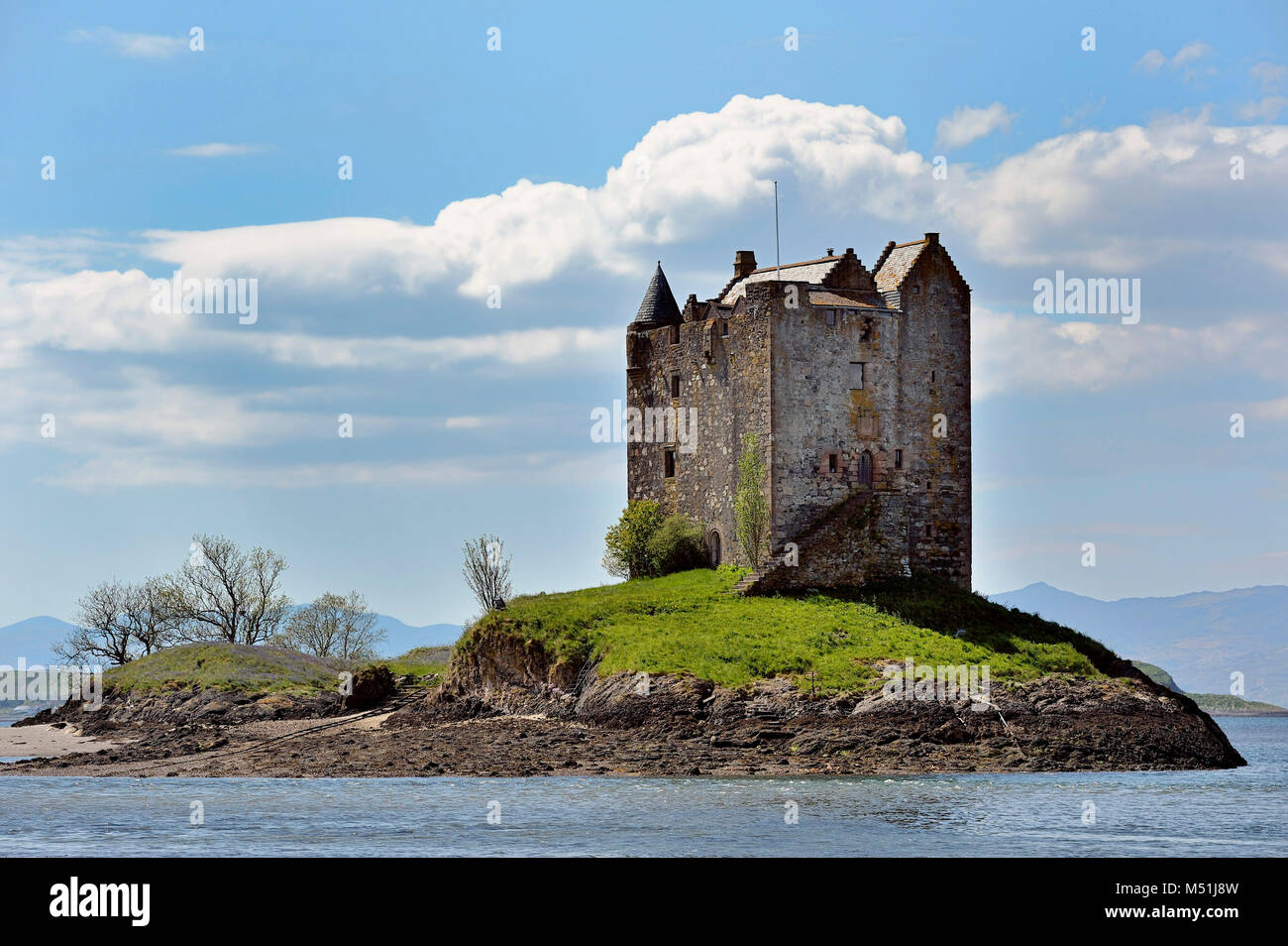 United Kingdom, Scotland, Highlands, Appin: Castle Stalker on Loch ...