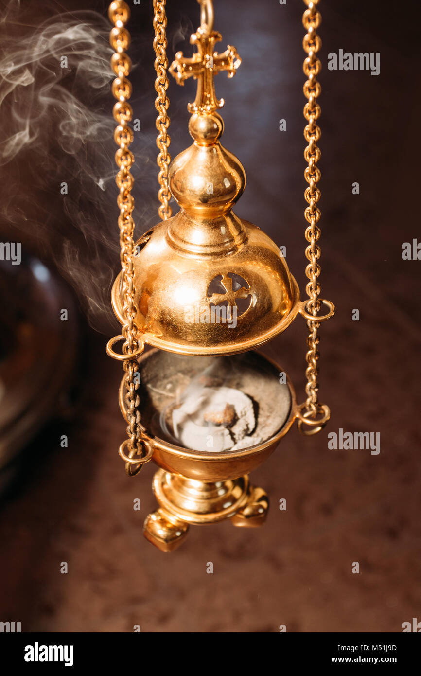 The Golden Censer in the Christian Church Stock Photo - Alamy