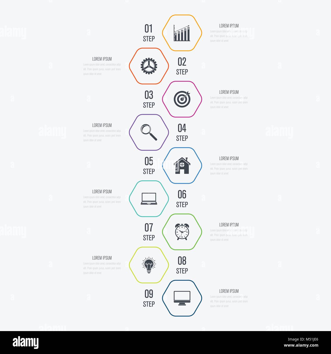 9 step infographics hi-res stock photography and images - Alamy