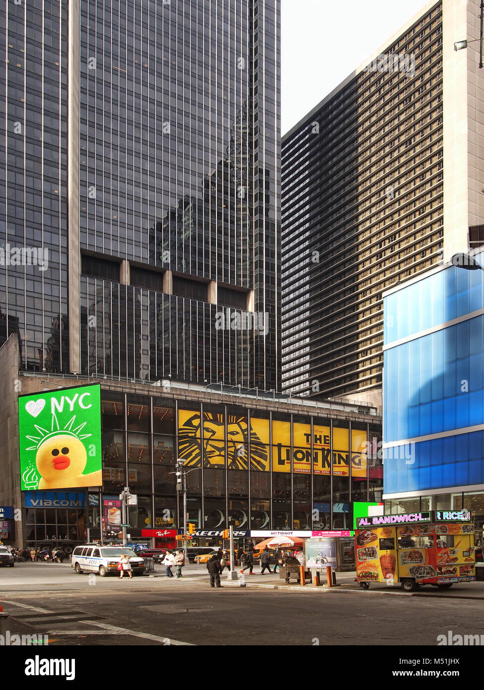New York , New York, USA. Febuary 1, 2018. View of Times Square on a ...