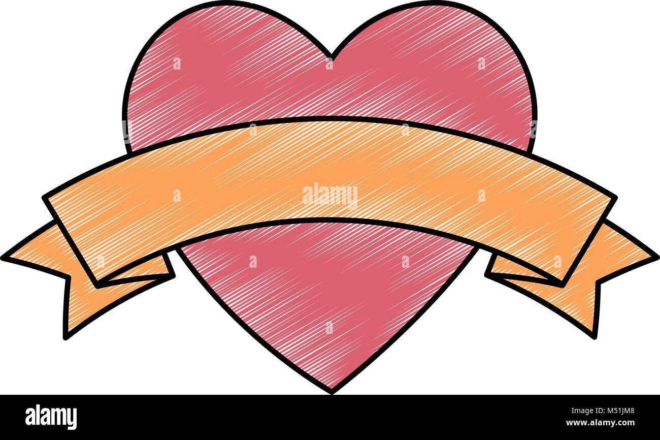 heart love with ribbon Stock Vector Image & Art - Alamy