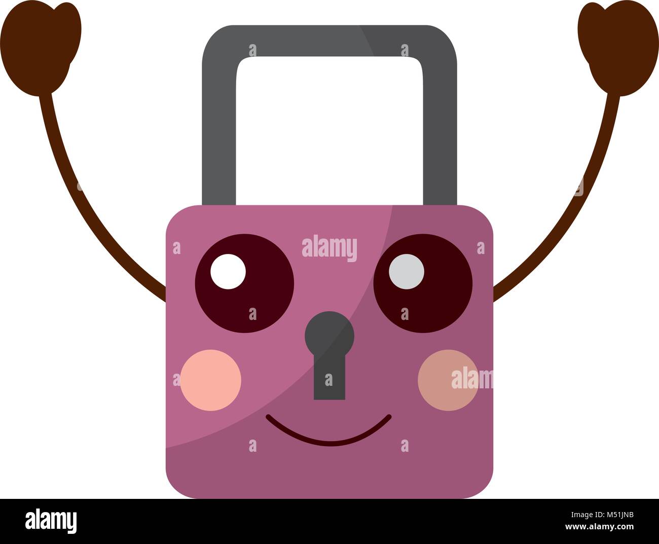 safe secure padlock kawaii character Stock Vector Image & Art - Alamy