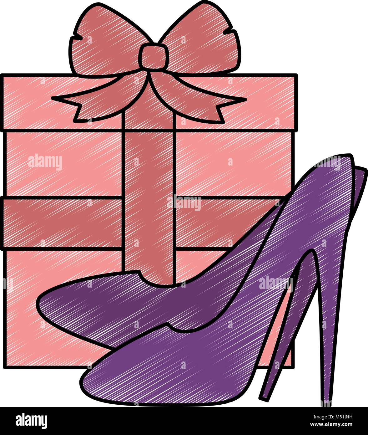 gift box present with high heel shoes Stock Vector Image & Art - Alamy