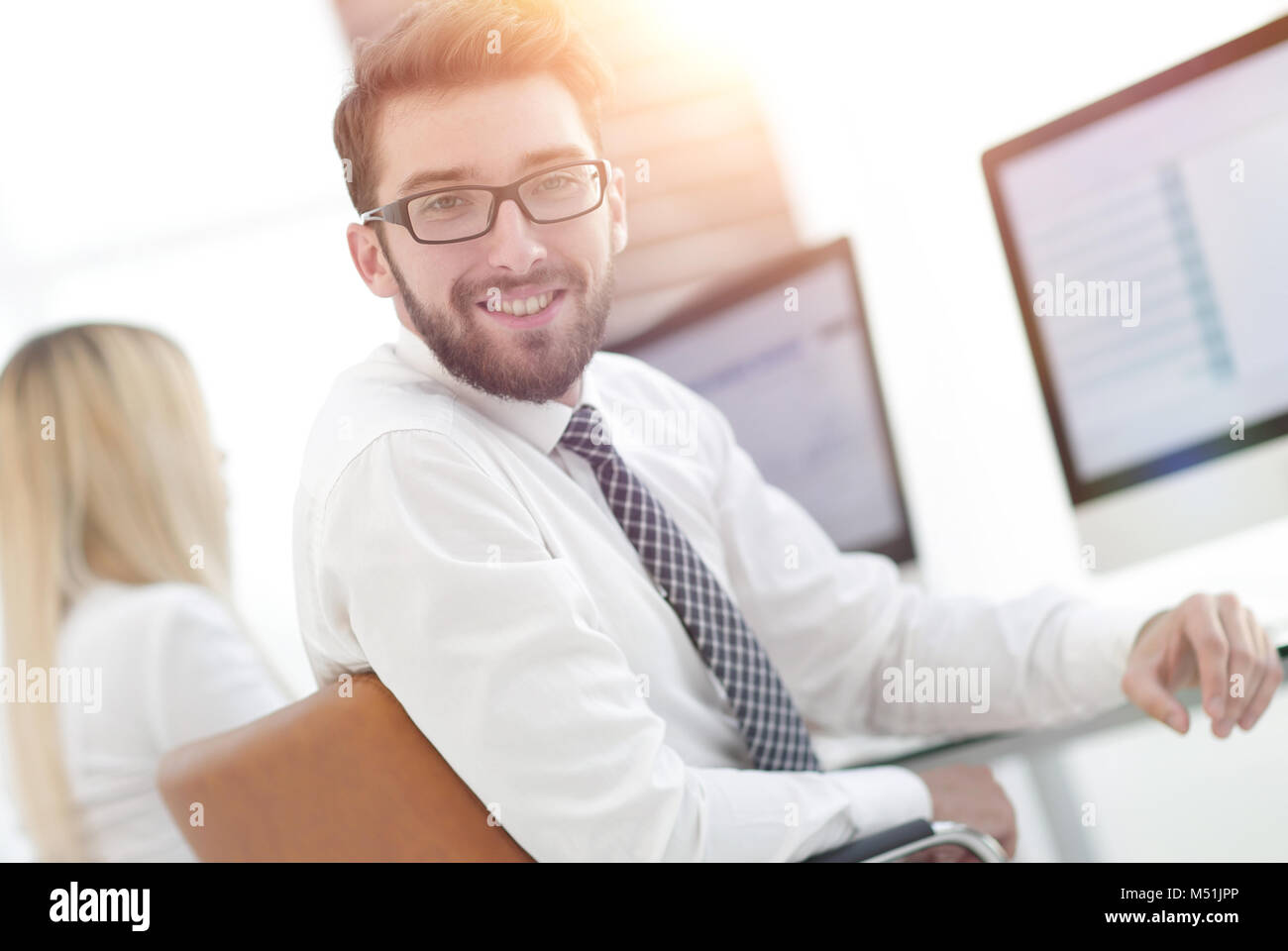 experienced programmer sitting in front of the monitor Stock Photo - Alamy