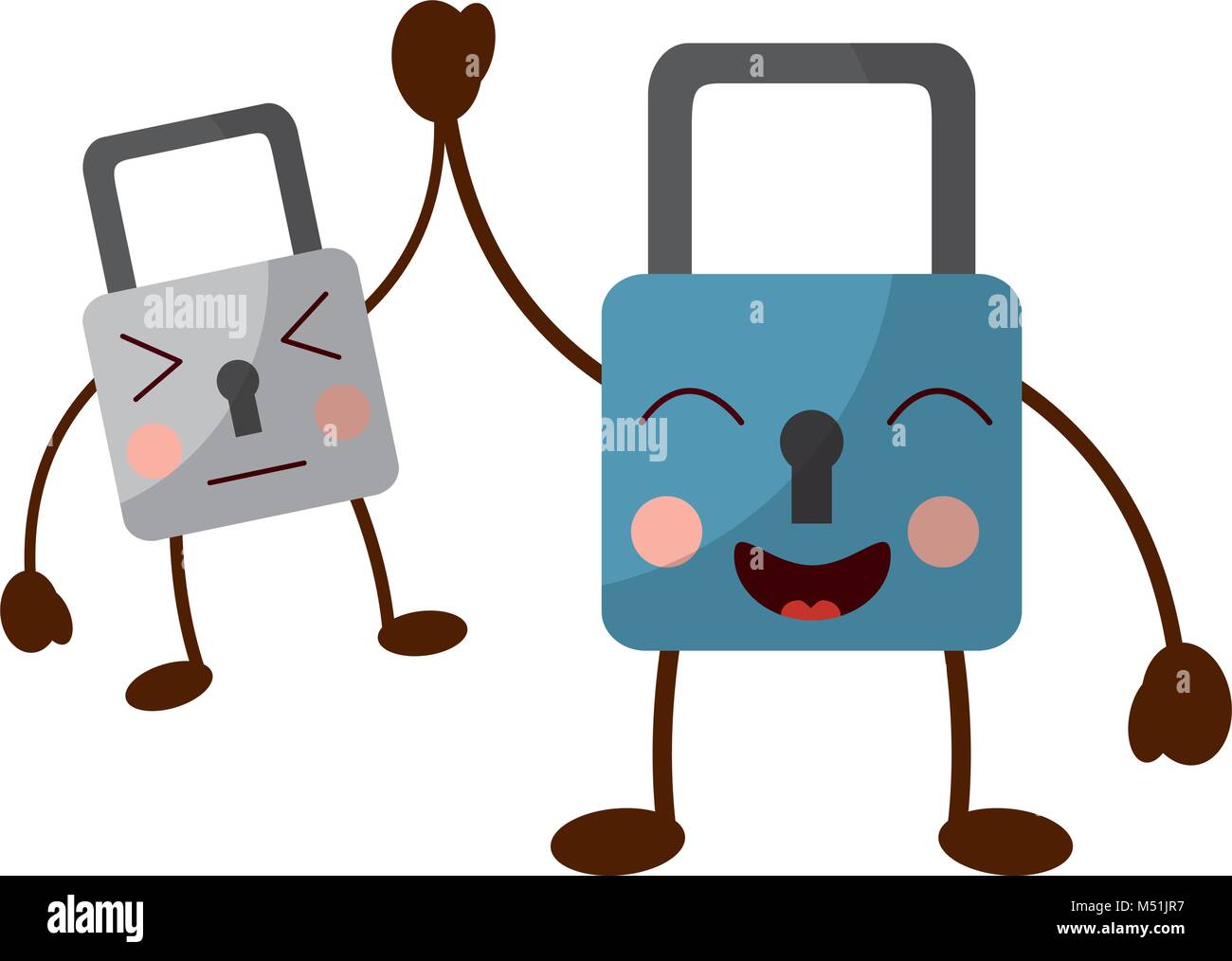 set security padlock kawaii cartoon Stock Vector Image & Art - Alamy