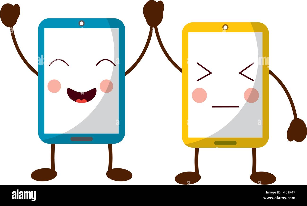 Cartoon icon set kawaii technology Stock Vector Images - Alamy