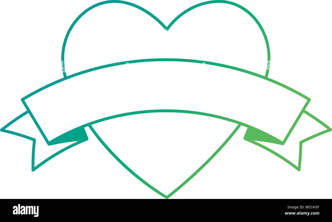 heart love with ribbon Stock Vector Image & Art - Alamy