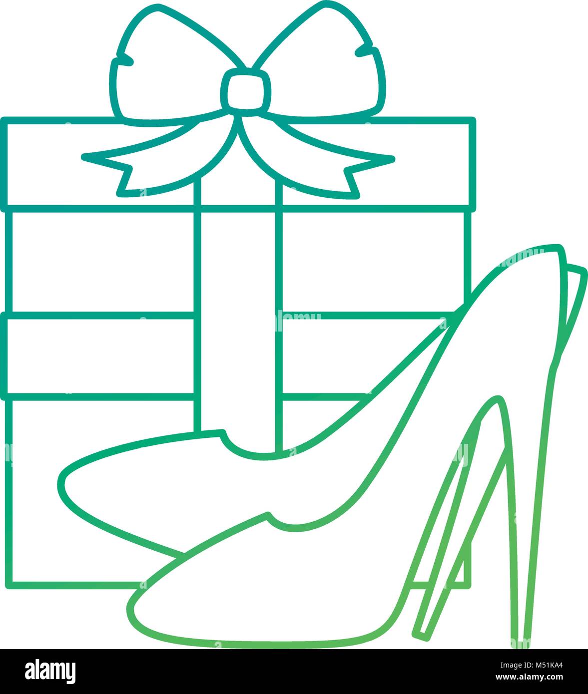 gift box present with high heel shoes Stock Vector Image & Art - Alamy