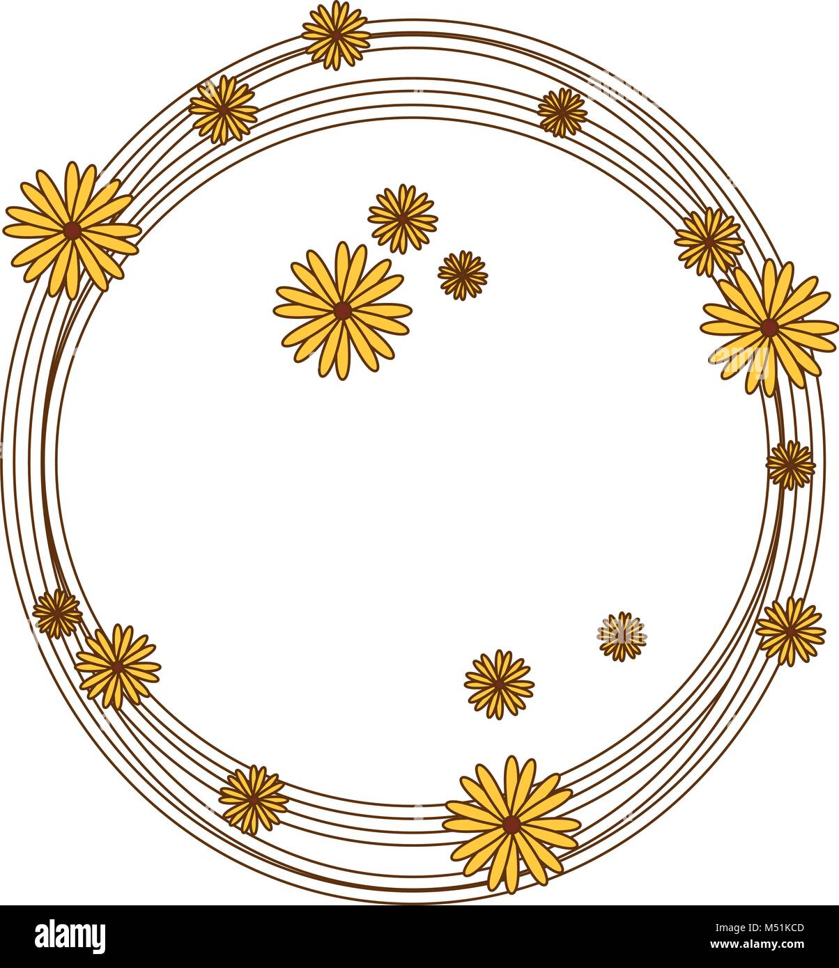 circular frame with flowers decoration Stock Vector Image & Art - Alamy