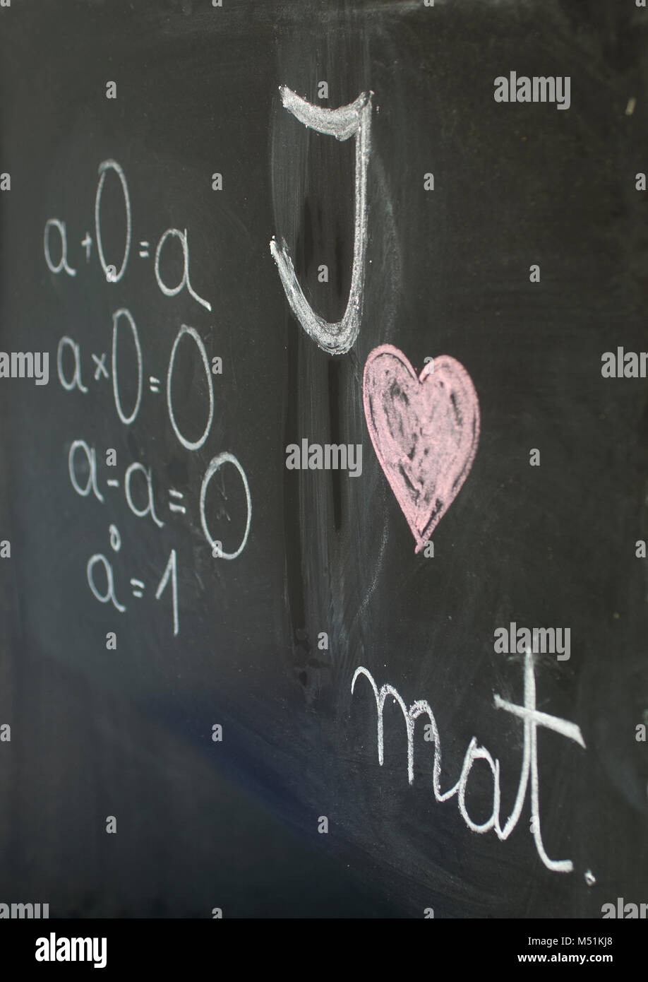 learning mathematics on a blackboard Stock Photo - Alamy